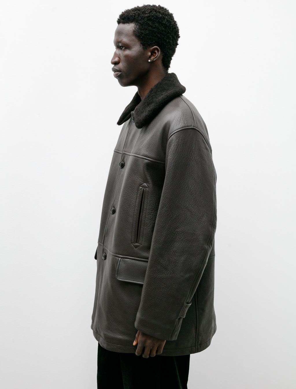 Comoli Sheep Grain Leather Coat Brown – Neighbour