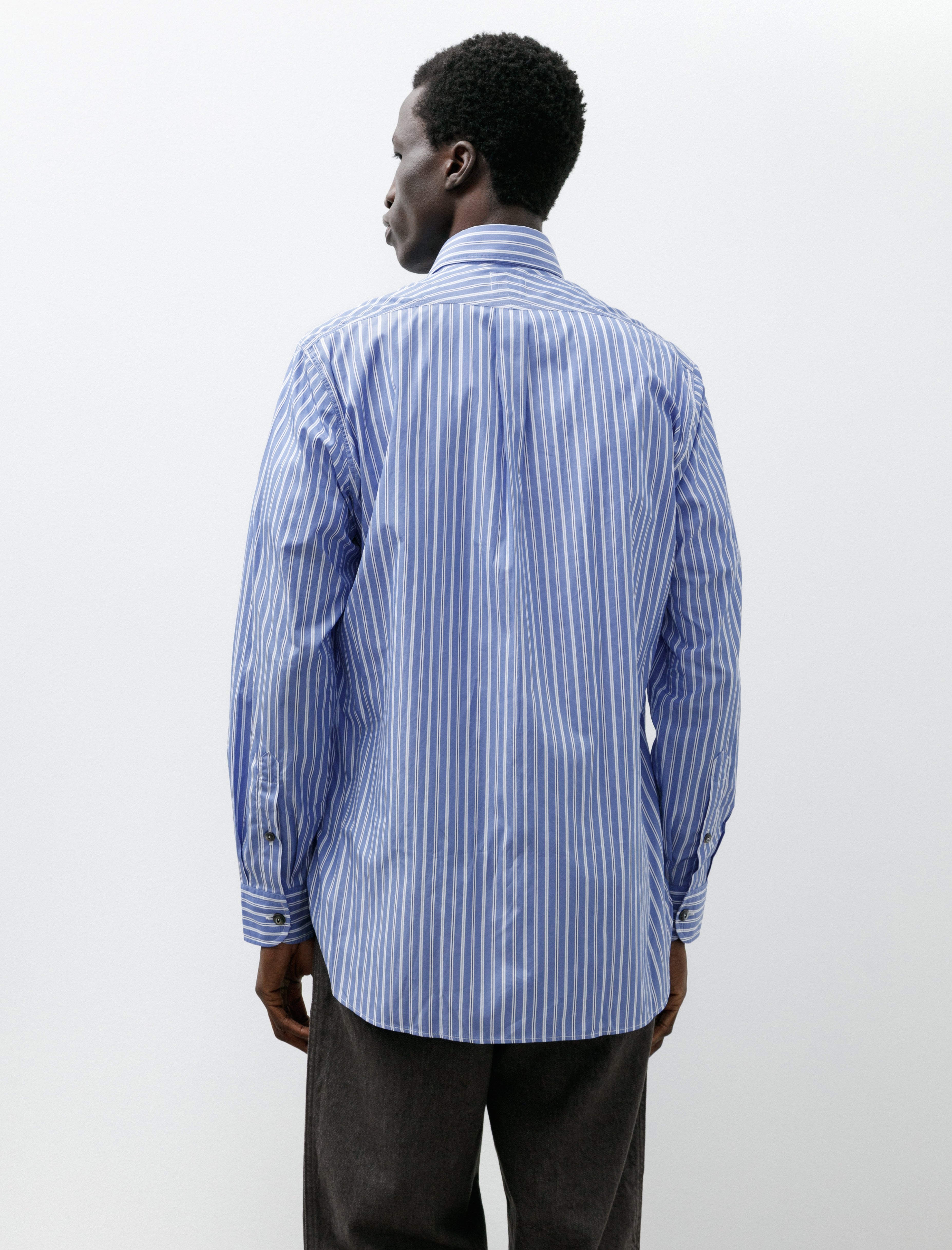 L.E.J 1 Pocket Officer's Shirt Blue/White Stripe – Neighbour