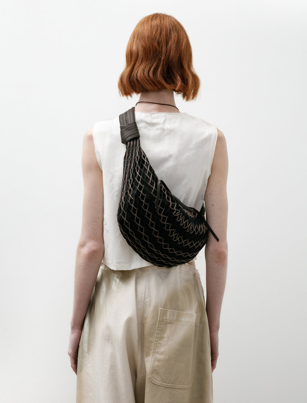 Lemaire Fortune Croissant Filt Bag Chevron Marron Glacé/Black – Neighbour