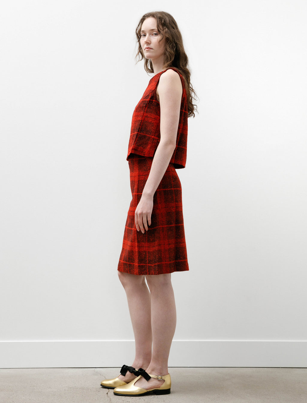 Needles C.C. Skirt W/R Tweed Plaid Red – Neighbour