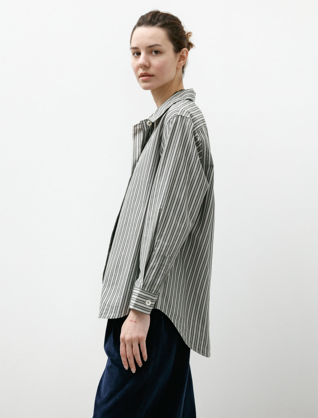 Margaret Howell MHL Longline Shirt Two Forest/Grey/Off White – Neighbour