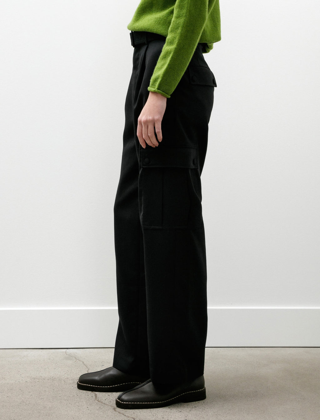 Auralee Structured Wool Double Cloth Cargo Pants Top Black – Neighbour