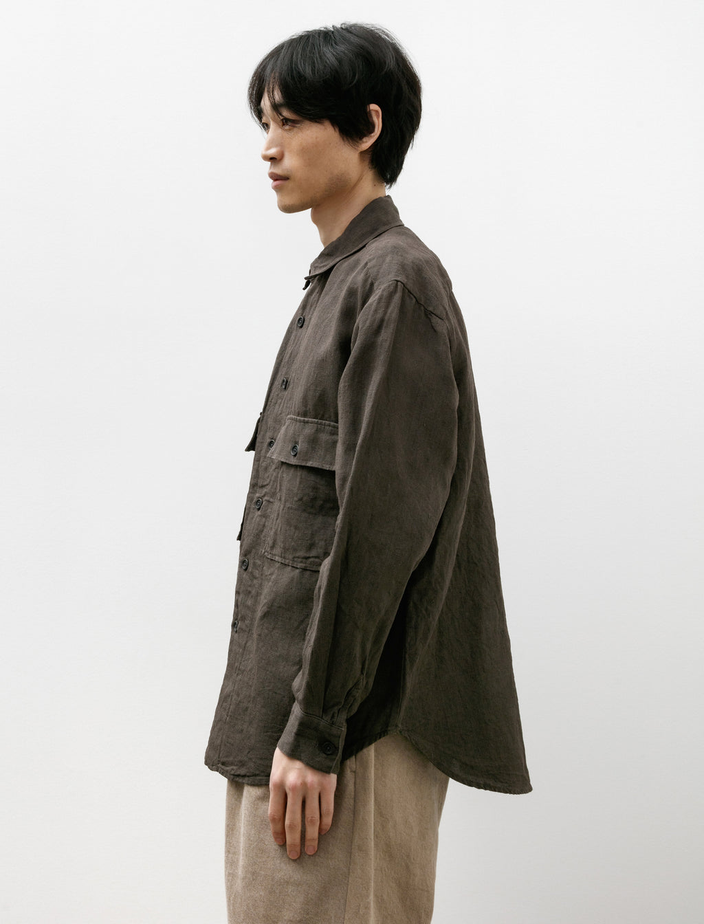 Evan Kinori Big Shirt Dobby Weave Hemp Shale Grey – Neighbour