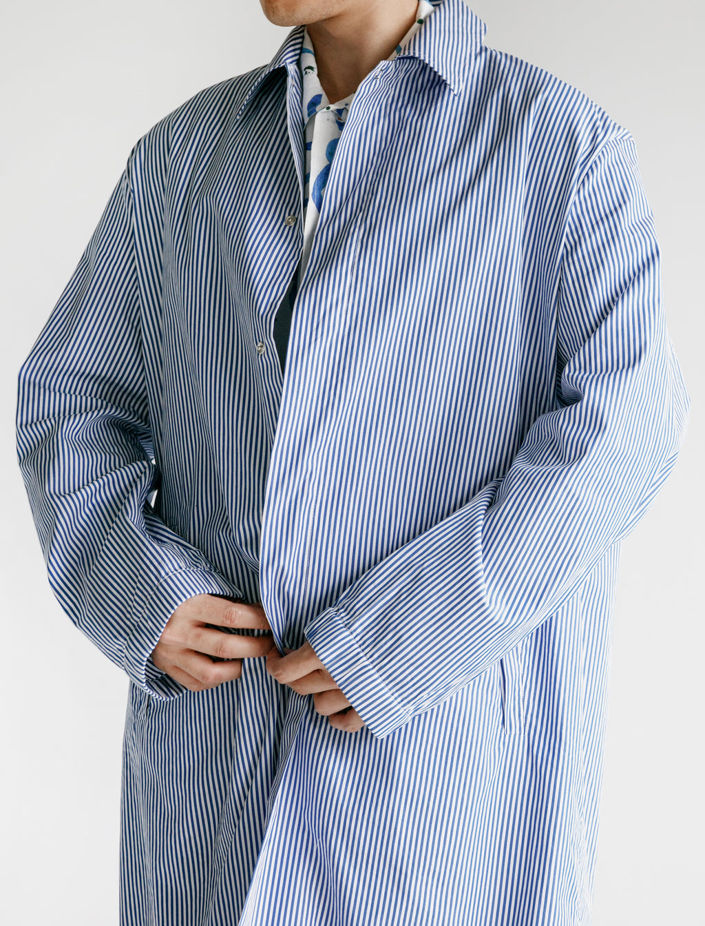 Our Legacy Mac Coat Blue Stripe – Neighbour