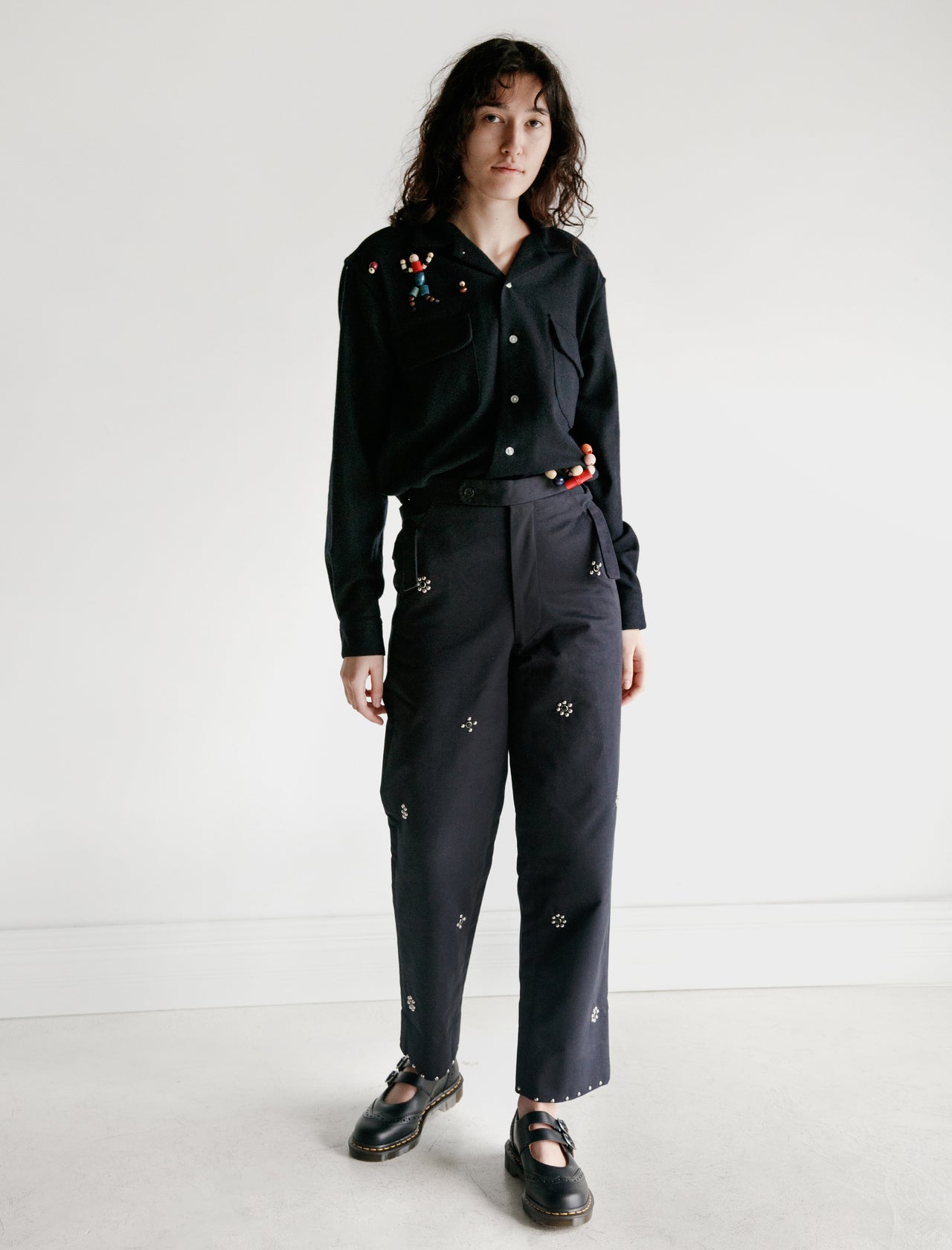 Bode Navy Studded Side Tie Trouser – Neighbour