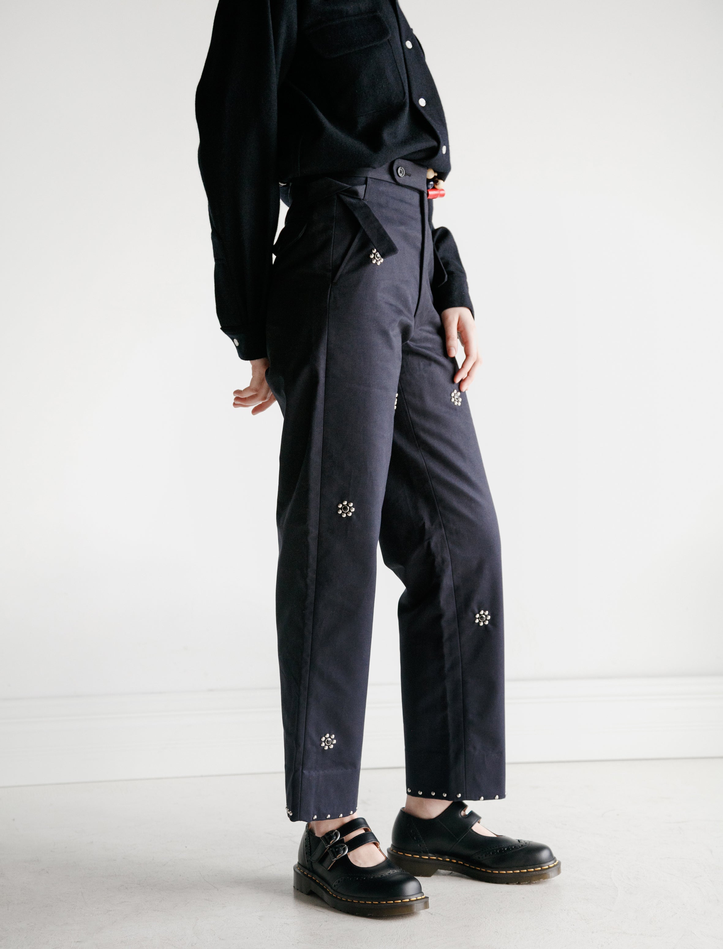 Bode Navy Studded Side Tie Trouser – Neighbour